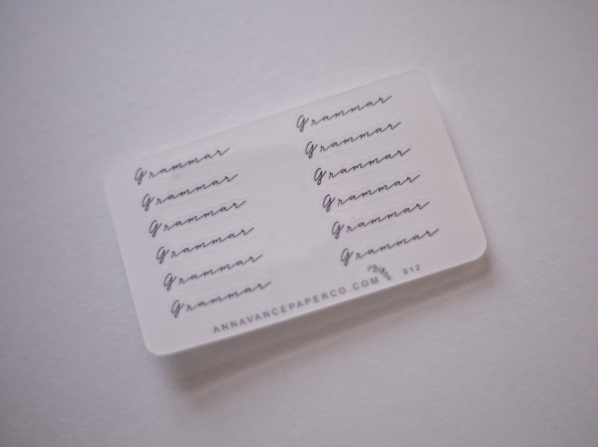 Grammar | Planner Label Stickers – Anna Vance Paper Co