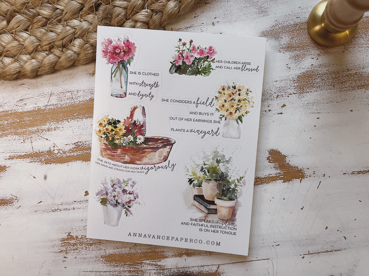 Proverbs 31 | Sticker Sheet – Anna Vance Paper Co